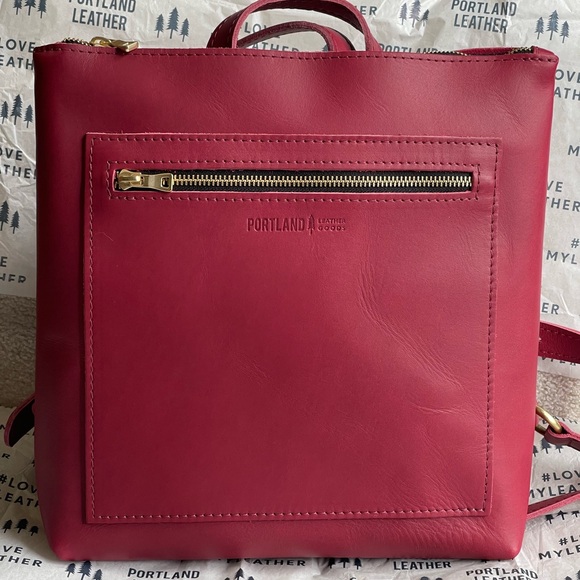 Portland Leather | Bags | Portland Leather Tote Backpack Berry Good ...